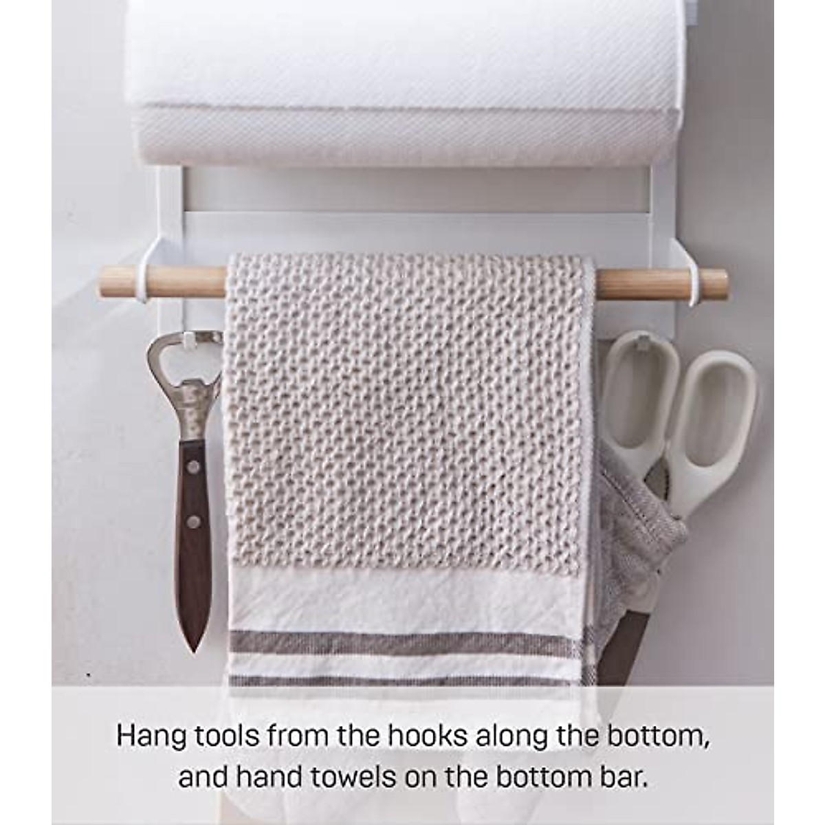 Yamazaki Home Tosca Magnetic Kitchen Storage Rack – Refrigerator Organizer Wall Holder