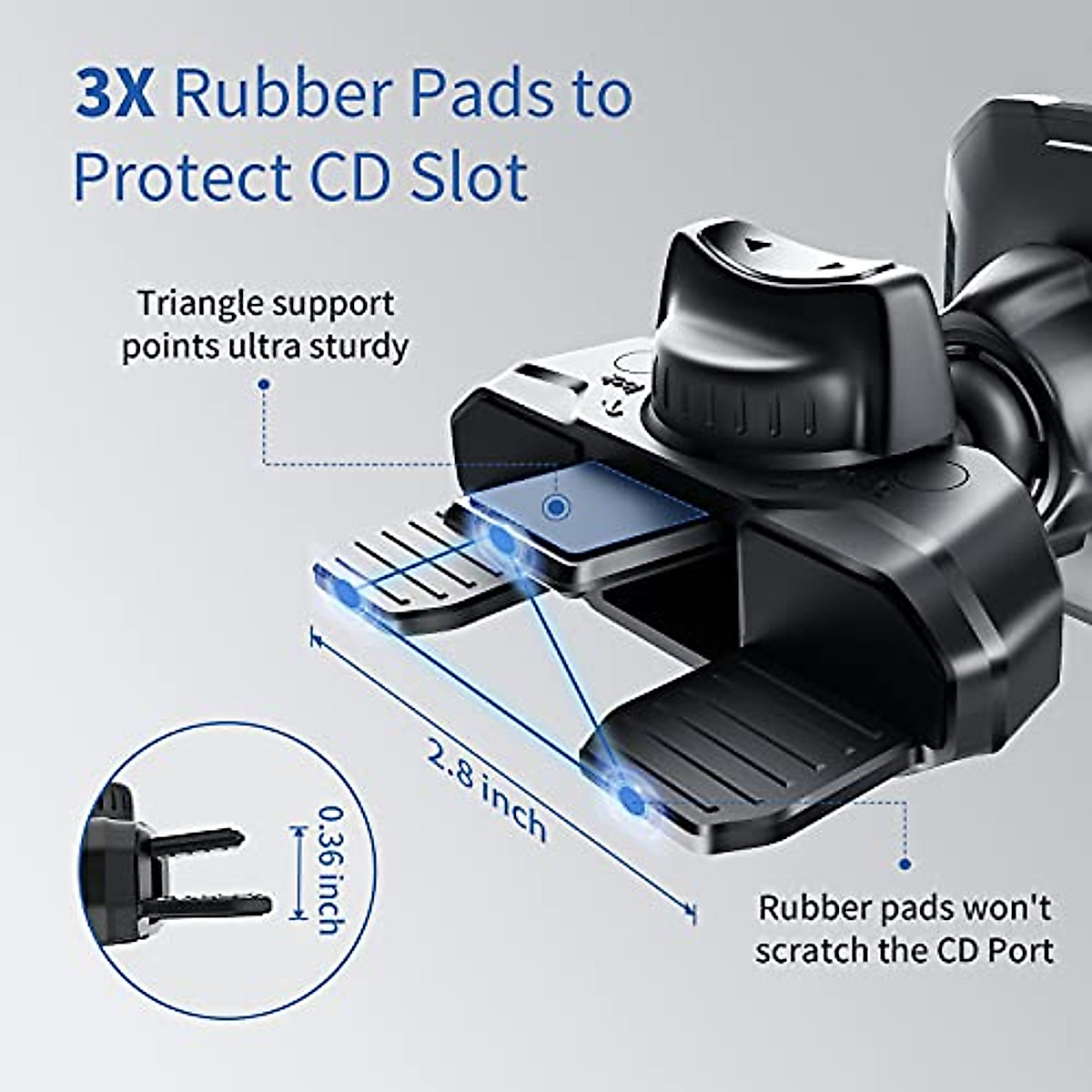 OQTIQ Magnetic CD Phone Car Mount for Car CD Player, CD Slot Car Phone Mount Holder with Built-in 6 Strong Magnets, Compatible with iPhone Samsung Galaxy LG and More