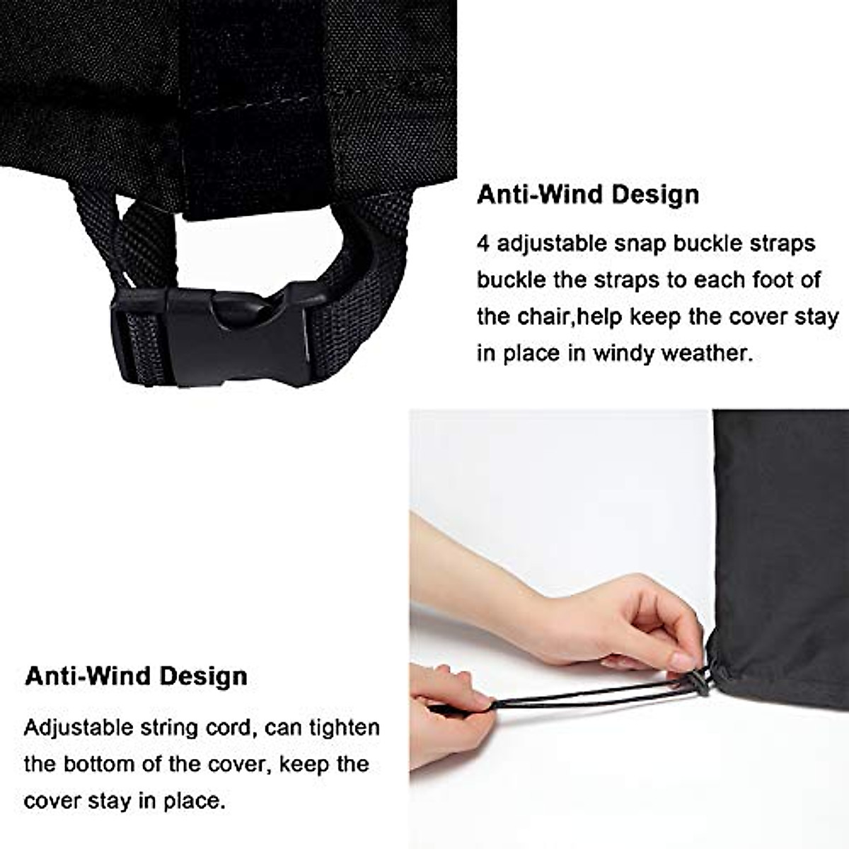 WOMACO Patio Swivel Chair Cover Waterproof Outdoor Swivel Chair Slip Covers Outside Small Large Oversized Wicker Lawn Club Chair Furniture Protector (37&quot; Wx37 Dx40 H(2 Pack))