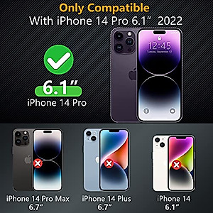 Fotbor Privacy Screen Protector, [2 Pack] Anti Spy Private Full Coverage, Shockproof Anti-Scratch 9H Tempered Glass for iPhone 14 Pro 6.1 Inch