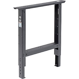 Global Industrial Adjustable Height Leg For 30" Bench, 29" to 35", Black