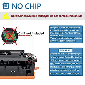 MxVol (414A NO Chip Compatible Toner Cartridge Replacement for HP 414A 414X W2020A W2020X for HP Color Pro MFP M479fdw M454dw M479fdn M454dn Printer Cartridges (KCMY-4 Pack)