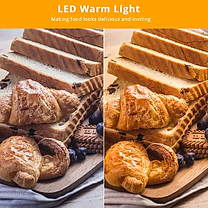 ROVSUN Pizza Warmer Food Warmer Display Countertop, Electric Commercial Food Warmer w/LED Adjustable Removable Shelves Glass Door, Pastry Display Case for Buffet Restaurant Party (35" Length-1500W)