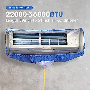 Forestchill Mini Split Air Conditioner Cleaning Cover Bag, Waterproof Dust Washing Clean Protector Bag for Large Sized Wall Mounted AC Units of 24000 to 36000 BTU