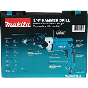 Makita HP2050-R 6.6 Amp 3/4 in. Hammer Drill with Case (Renewed)