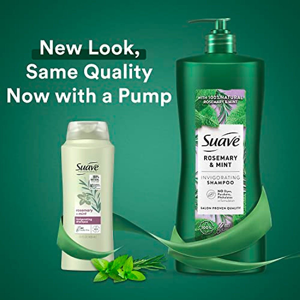 Suave Shampoo and Conditioner Set w/Rosemary and Mint - Invigorating Mint and Rosemary Shampoo and Conditioner for Soft & Shiny Hair, 28 Oz Ea (2 Piece Set)