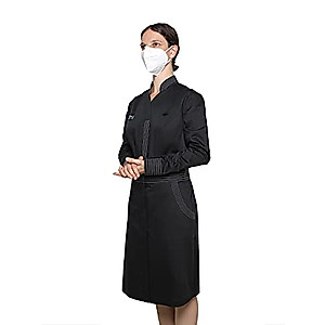 Medical Lab Coat For Women (Black) (8/M)