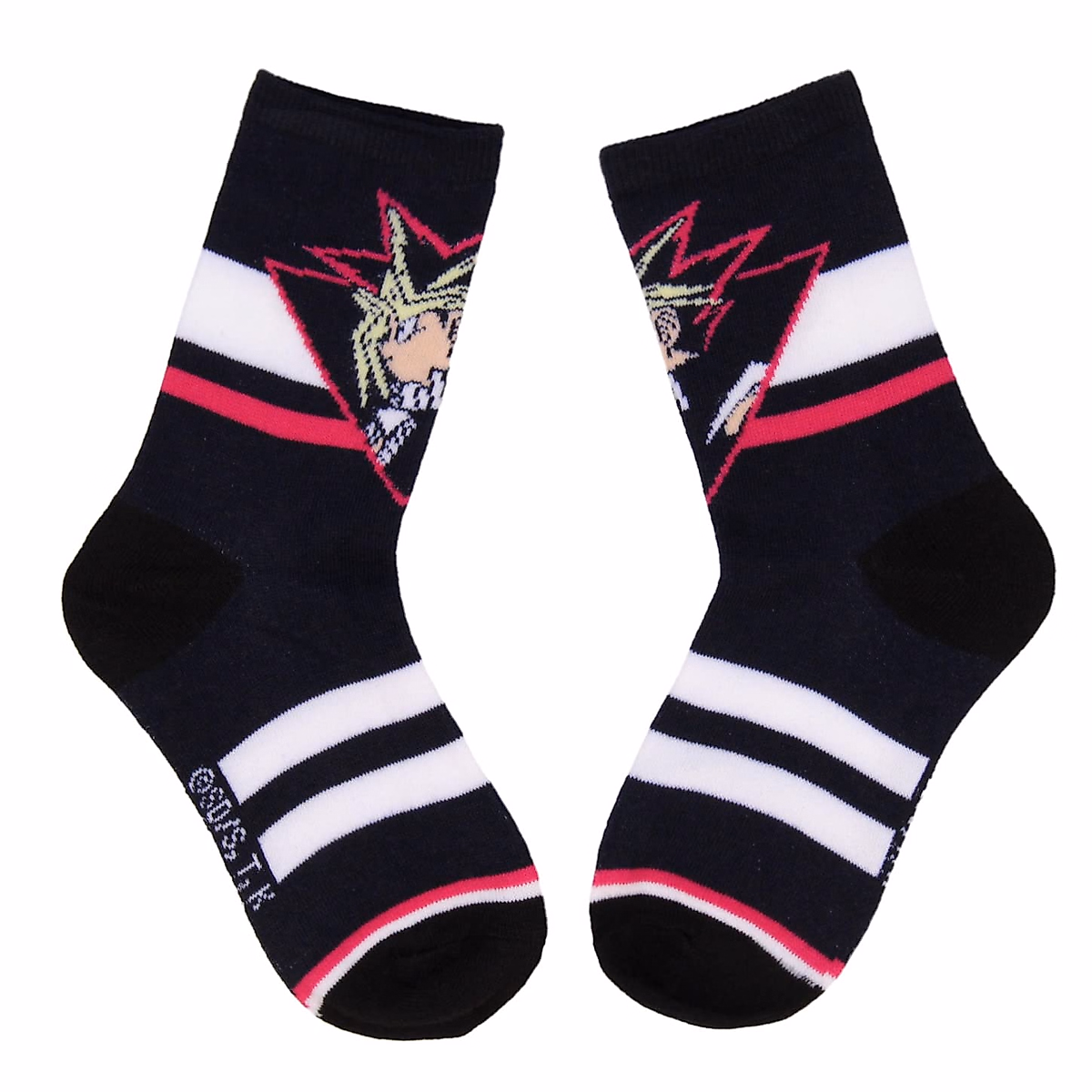 Yu-Gi-Oh! Boys' Socks Yami Yugi Pyramid Of Light 2 Pairs Kids Athletic Crew Socks