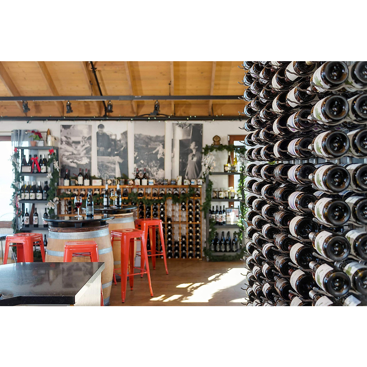 VintageView W Series Wine Rack 1-6 Bottle Wall Mounted Wine Rack (Brushed Nickel) Stylish Modern Wine Storage with Label Forward Design