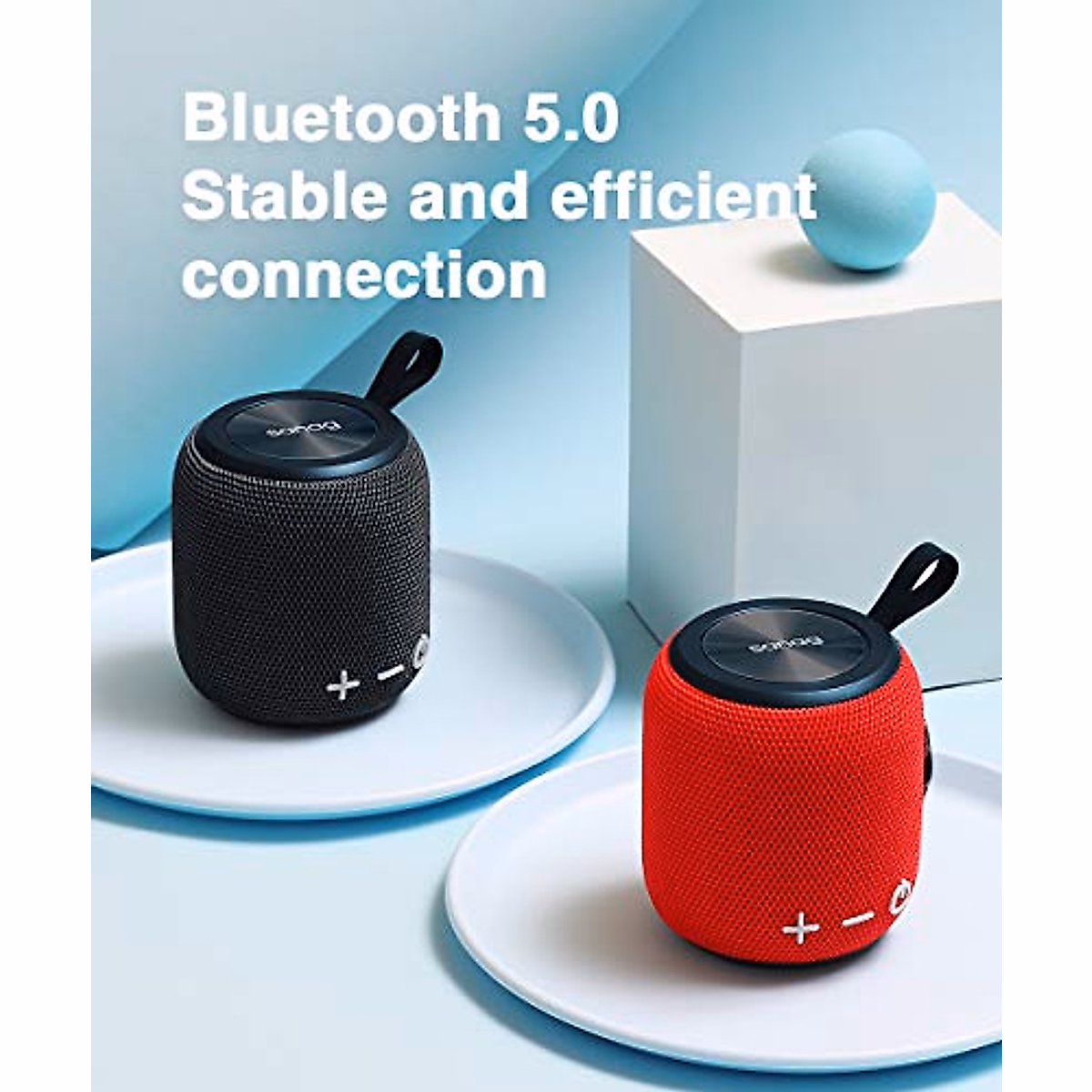 Sanag Portable Bluetooth Speaker, Bluetooth 5.0 Dual Pairing Loud Wireless Mini Speaker,360 HD Surround Sound & Rich Stereo Bass 24H Playtime IP67 Waterproof for Travel Outdoors Home and Party