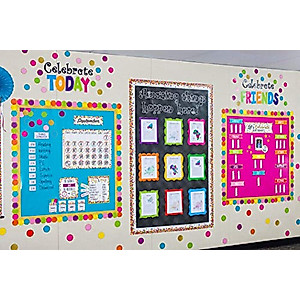 Teacher Created Resources Multi Bright Stitch 7" Fun Font Letters & Colorful Stripes Straight Rolled Border Trim - 50ft