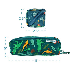 Stephen Joseph All Over Printed Pencil Pouch | Multipurpose Kids School Stationary Case, Colorful Cute Designs with Large Space for Pencils and Pens, Dino, Pencil Case