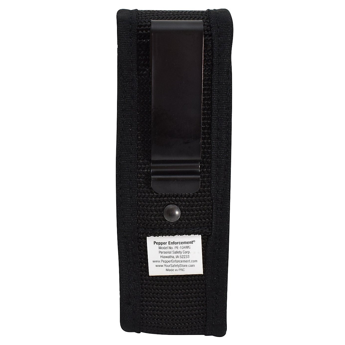 Pepper Enforcement Metal Belt Clip Holster for 4 oz. Canisters - Tactical Pouch Police Duty Belt - Pepper Spray Not Included