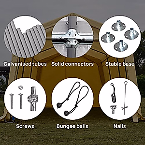 Bestmart 10x20ft Heavy Duty Carport with Sidewalls, Portable Shed Outdoor Storage Shed Canopy,Beige