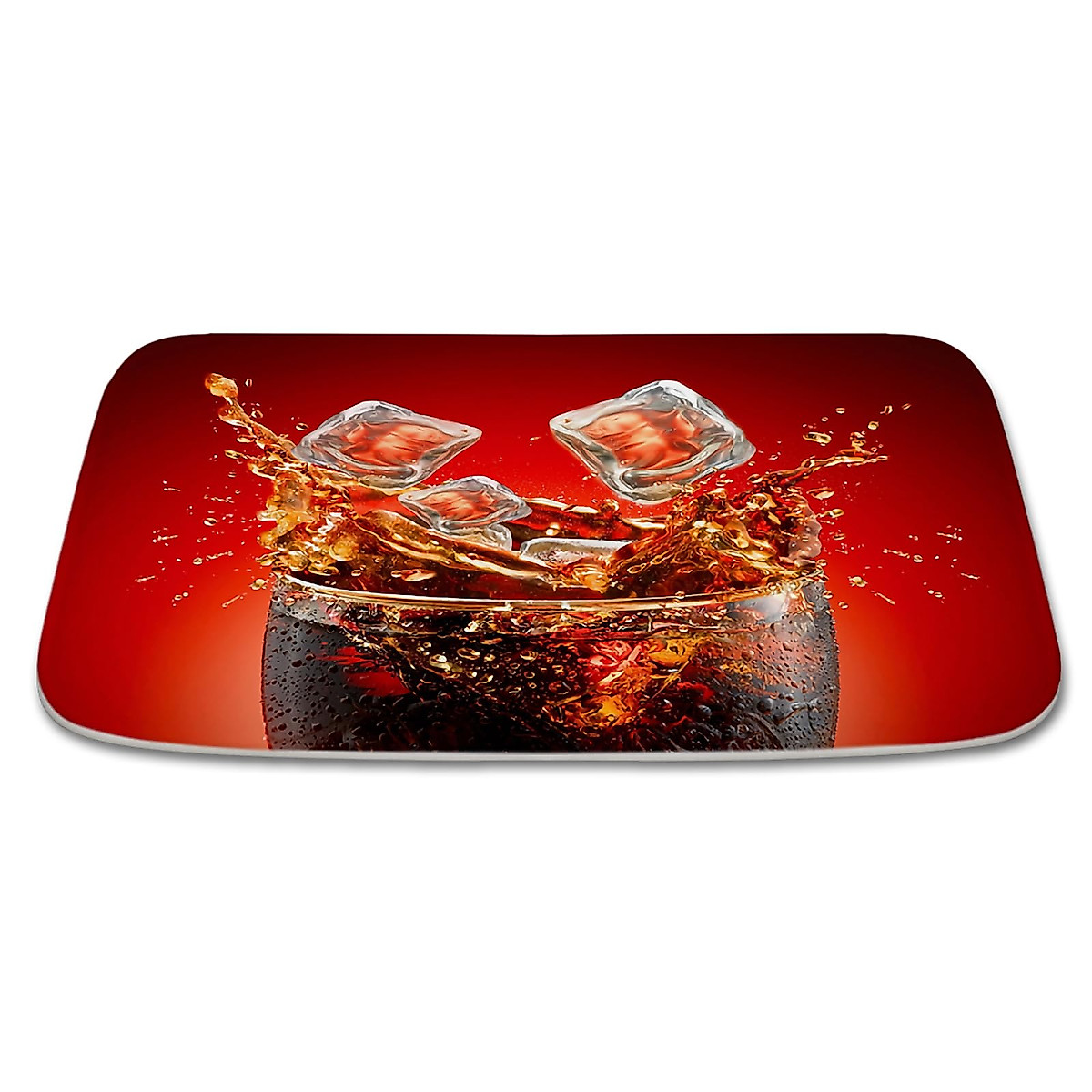 Red Soft Drink Ice Modern Bath Rugs for Bathroom Non Slip Door Rug with Rubber Backing Memory Foam Absorbent Mat Kitchen Floor Carpet (20W x 31L)