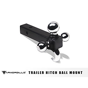 Armordillo 8719442 3-in-1 Loaded Tri-Ball Mount with Hook Universal Fits 2-Inch Receiver Tube Trailer Hitch
