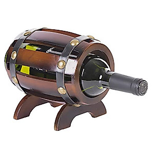 Wooden Wine Barrel Shaped Vintage Decorative Single Bottle Wine Holder