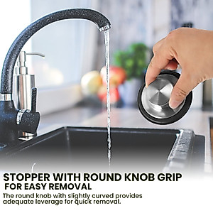 (2-Pack) Stainless Steel Kitchen Sink Stoppers - 3.35” x 1.18” Universal Fit Sink Drain Stoppers- with Strong Rubber Seal and Round Knob Grip - Suitable Replacement for InSinkErator STP-SS Stopper