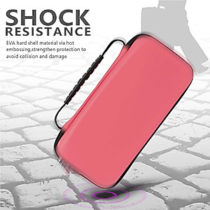 Accessories Bundle Compatible with Nintendo Switch Lite Carry Case & TPU Protective Case Cover & Thumb Grip Covers & Screen Protector - Coral