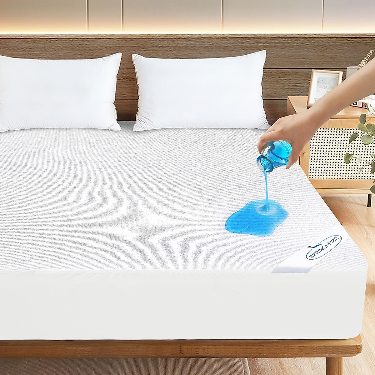 Twin Mattress Protector Waterproof Soft & Breathable Terry, Noiseless Mattress Cover Fits up -14'' Depth, Skin-Friendly Machine Wash Mattress Protector