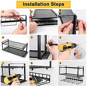 Jeasor Heavy Duty Floating Power Tool Organizers, Metal Holder Wall Mount Storage Rack for Tools, Premium and Sturdy Drill Rack, Multifunctional Garage Tool Rack, and Perfect for Screwdriver Holder