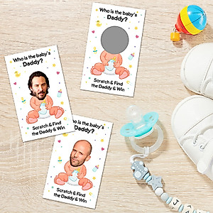 40 Cute Baby Shower Games - Scratch Off Lottery Ticket Raffle Cards Baby Shower Game - Funny Baby Shower Games - who is the baby's daddy - 40 Cards