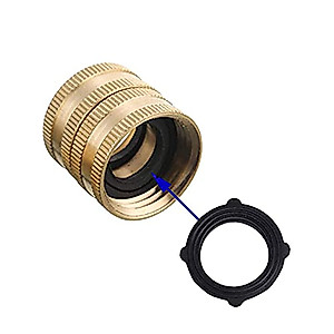 Hourleey Garden Hose Adapter, 3/4 Inch Solid Brass Hose Connectors Adapters, Male to Male, Female to Female, 4-Pack with Extra 6 Washers