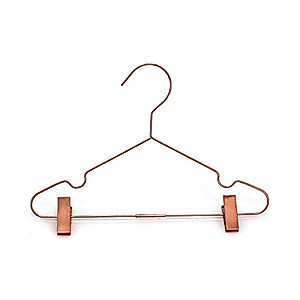 Rose Copper Gold Shiny Steel Wire Coat Clothes Garment Hangers with Clips Bar Fit Closet Hangers Koobay 12.5" (10)