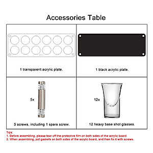 D&Z 1 Ounce Shot Glass Set with Tray, 12 Shot Glasses for Tequila/Vodka/Whiskey/Cocktail, Unique and Convenient Serving Tray - Easily Organize More Attractive Gatherings, Ideal 21st Birthday Gifts