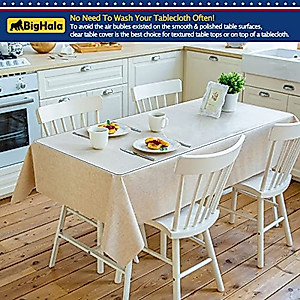 Clear Plastic Protector Wood Furniture Table Topper Protective Cover Dining Living Room Countertop Thick PVC Tablecloth Vinyl Mat Tabletop Protection Pad Wipeable Waterproof Table Cloths 20 x 60 Inch