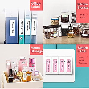 mewmewcat Thermal Printing Label Paper,Thermal Printing Label Paper Barcode Price Size Name Blank Labels Waterproof Tear Resistant 14 * 40mm 160pcs/roll for Home Organizer Supermarket Store Catering