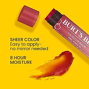 Burts Bees 100% Natural Tinted Lip Balm, Red Dahlia with Shea Butter & Botanical Waxes 1 Tube
