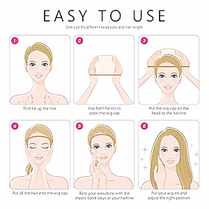 4 Pcs Stretchy Nylon Wig Caps, Brown Skin Tone Wig Cap for Women, Bald Cap for Wigs