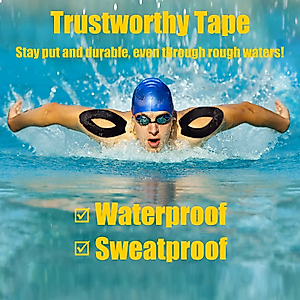 4 Rolls Kinesiology Tape, Waterproof Breathable Muscle Tape Athletic Elastic Tape 16.5ft Uncut Rolls for Knee Pain, Elbow & Shoulder Muscle for Sport Gym Fitness Running, Black