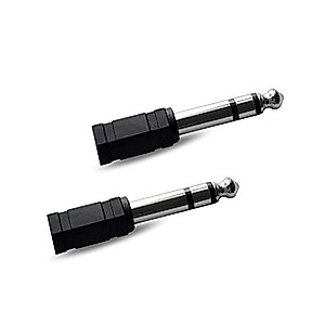 6.35mm Male to 3.5mm Female Headphone Stereo Audio Connector (2 Pack)