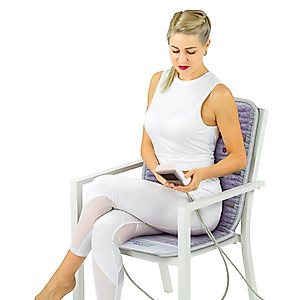 HealthyLine Platinum Mat - Far Infrared Heating Pad for Back Pain - Natural Crystal Gemstones Electric Auto Shut Off Mat - Negative Ions & Rejuvenating Photon Lights - 40" x 18"