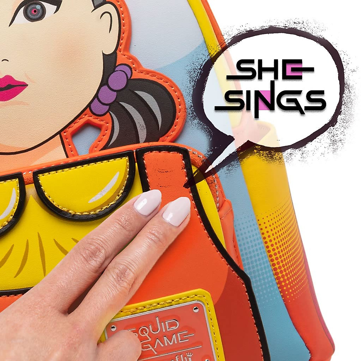 Loungefly Netflix Squid Game Light Up Singing Young Hee Cosplay Mini Backpack