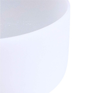 Frosted E Note Solar Plexus Chakra Quartz Crystal Singing Bowl 8-inch with Free O-Ring Glue and Plastic rod wrapped in Sheepskin included For Healing and Mindfulness
