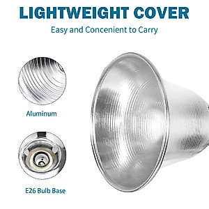 EP Clamp Lamp Light with Detachable 5.5 Inch Aluminum Reflector, 60 Watt E26 Socket (No Bulb Included), 6 Foot 18/2 SPT-2 Cord Cord, 2 Pack