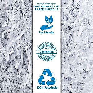MagicWater Supply Soft & Thin Cut Crinkle Paper Shred Filler (1 LB) for Gift Wrapping & Basket Filling - White