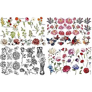 Dixie Belle Belles & Whistles Transfer | Vintage Floral | 24.8” x 38.8” Sheet | Rub On Decorative Transfer for Crafts, Furniture, DIY | Crafting Design Transfer