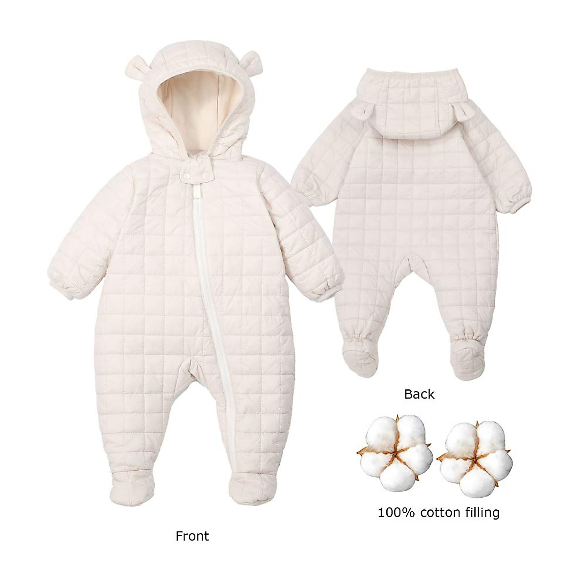 Baby Girl Boy Snowsuit 0-3 months Down Jacket Hooded Romper Jumpsuit Infant Spring Winter Outwear