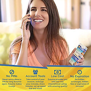 Zuzume prepaid International Phone Card - 689 Minutes Domestic and International Calling Card, prepaid landline Phone Cards | No Expiration, No Hidden Surcharges Long Distance Calling Cards |$20 USD