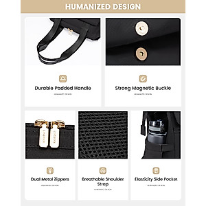 LOVEVOOK Laptop Backpack for Women Men, 17 Inch Work Backpacks Purse with USB Port, Waterproof Nurse Teacher Bag, Wide Open Business Travel Computer Backpack, Convertible College Tote Daypack