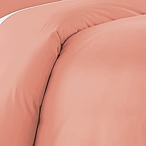 Premium Quality, Soft, Wrinkle, Fade, & Stain Resistant, Easy Care, Oversized Duvet Cover Set, King / California King, Light Peach