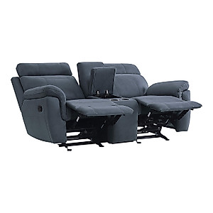 Lexicon Valois Double Glider Reclining Loveseat, Blue