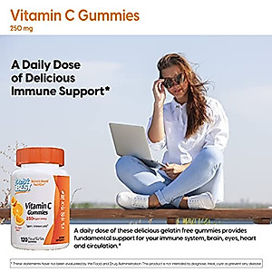 Doctor's Best, Vitamin C Gummies 250mg per Serving Great Tasting Immune Brain Eyes Heart Circulation Antioxidant Support Natural Pectin Vegan Gluten Free CT, Fruit, 120 Count