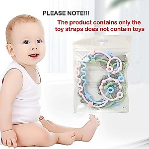 Toy Straps for Baby,RTMOK 4pcs Silicone Setpacifier Clip,Applies to Car Seat Toy,Teether Toy,High Chair,Stroller Accessories,Baby Toy Clips,Cribs,Rocking Chair,Silicone Pacifier Clip