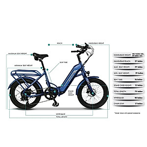 EMOJO Bike Bobcat E-Bike Foldable 7-Speed 500W 48V Electric Bicycle with Removable Battery (Bobcat, Blue)