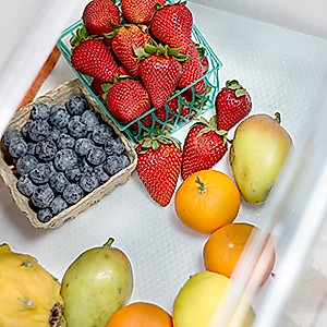 Grand Fusion Fresh Fruits Refrigerator Drawer Liner, BPA-Free Fridge Liners, Keep Your Produce Fresh and Juicy, Easy-to-Clean, Clear, Pack of 2
